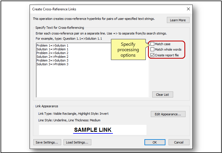 Creating PDF Cross Reference Links